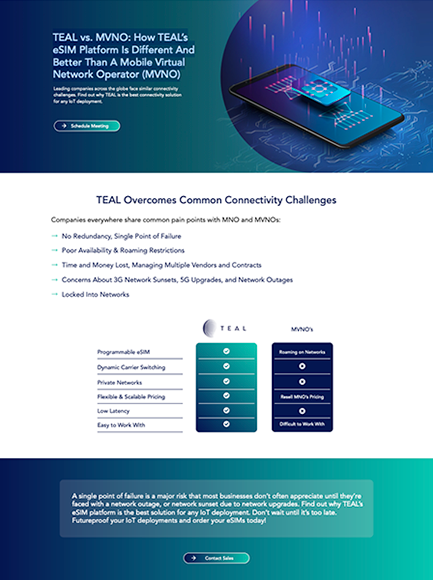 TEAL eSIM vs. MVNO - Cellular IoT Connectivity | True eSIM From TEAL